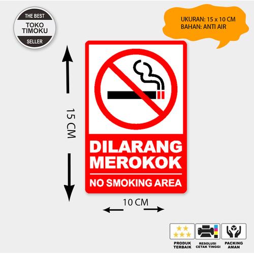 Jual Stiker Sign Sticker Dilarang Merokok - Uk 15 cm x 10 cm - Jakarta ...