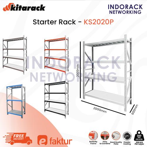 Promo KITARACK Light Duty KS2020P Rack Gudang 4 Layer Susun 200 x 60 x ...
