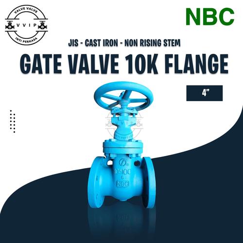 Jual GATE VALVE "NBC" JIS 10K FLANGE FLG CAST IRON CI BESI - SIZE 4" INCH DN100 - Jakarta Barat ...