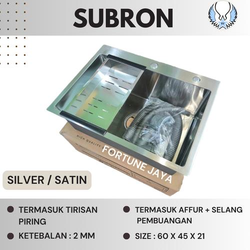 Jual SET KITCHEN SINK BAK CUCI PIRING STAINLESS 6045 SATIN SILVER 1 ...