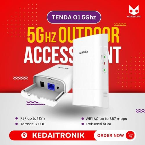 Jual Access Point Outdoor Tenda O1-5G CPE PtP P2MP AP O1 1Km 5Ghz ...