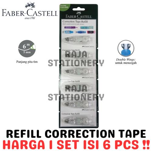 Jual FABER CASTELL CORRECTION TAPE REFILL 6m ISI ULANG TIPEX QJR QAR ...
