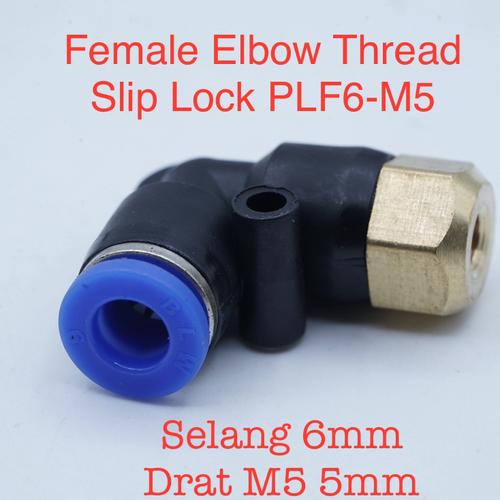 Jual PLF6-M5 PLF 6-M5 Slip Lock Konektor Elbow Fitting Selang 6mm to ...