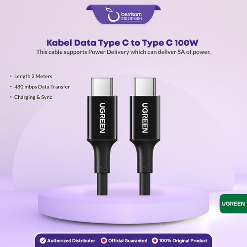 Jual UGREEN Kabel Data TYPE C TO TYPE C 100W 5A 2M Super Fast Charging ...