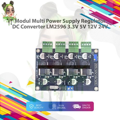 Jual Modul Multi Power Supply Regulator DC Converter LM2596 3.3V 5V 12V ...