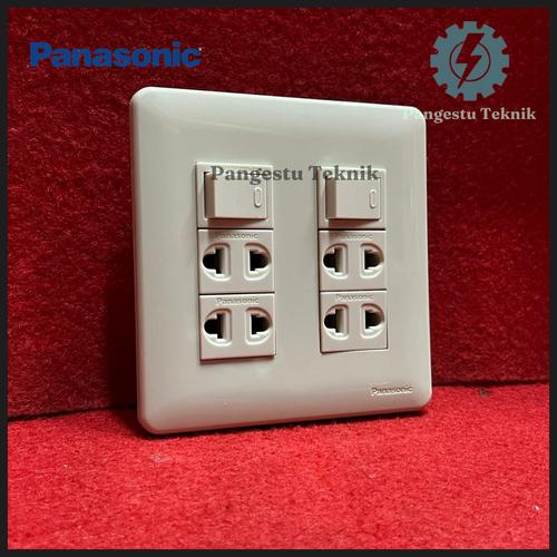 Jual Panasonic Dua Saklar + Empat Stop Kontak Model Classic/ Panasonic ...