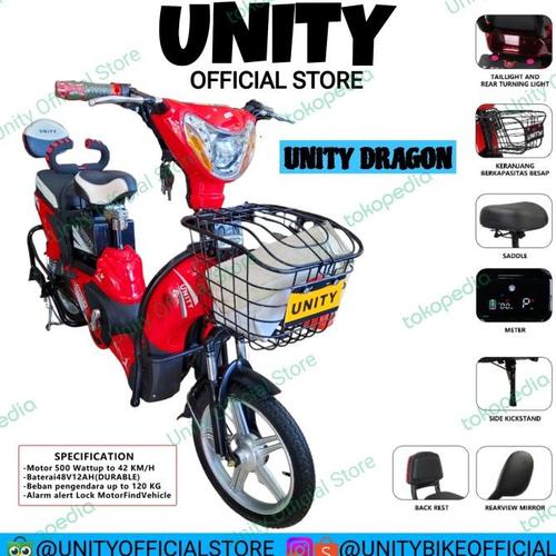 Jual UNITY DRAGON ELECTRIC BIKE 16 INCH 48V12AH SEPEDA LISTRIK UNITY ...