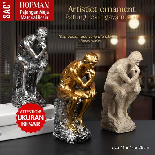Promo HOFMAN Pajangan Ornament Meja Patung Resin Orang Berpikir Thinker ...