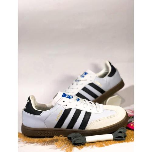 Jual DISKON SEPATU GARIS TIGA SAMBA PUTIH LIS HITAM / SNEAKERS RUNNING ...