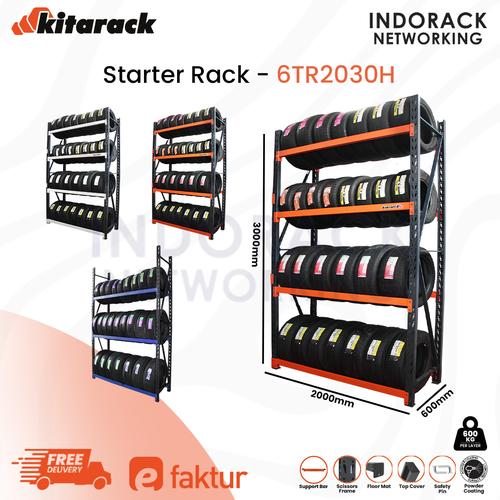 Jual KITARACK 6TR2030 Hitam Tire Rack Rak Ban Motor Ban Mobil 600KG Rak ...