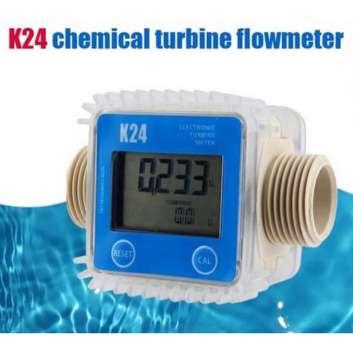 Jual Digital Lcd K24 Flow Meter Turbin / Meteran Alat Ukur Bahan Kimia ...
