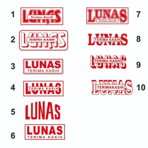 Jual stempel lunas varian design model persegi panjang - Merah, design ...