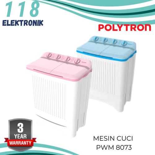 Jual POLYTRON PWM 8073 B BLUE MESIN CUCI SEMI AUTO 8 KG / PWM8073B ...
