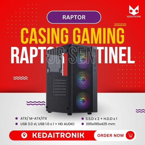 Jual Casing Gaming Raptor Sentinel 3 Fan RGB Gaming Case - Plus 3 Fan ...