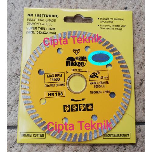 Jual Mata Potong Granit 4 inchi Nikken Resibon Cutting Granite Diamond ...
