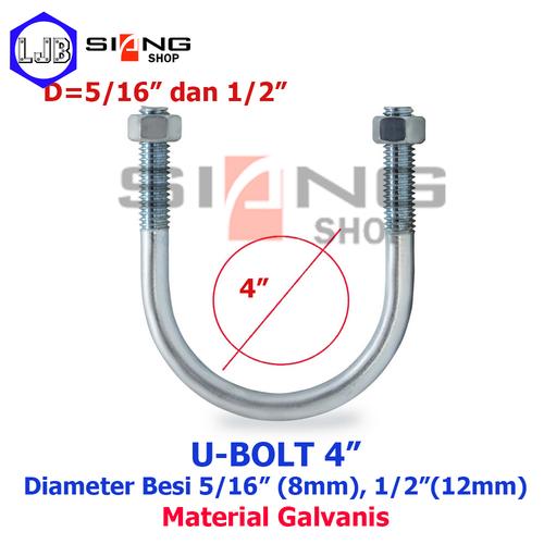 Jual U Bolt Pipa 4 inc Putih Galvanis - 1/2inc (12mm) - Kota Surakarta ...