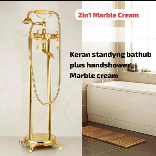 Jual Kran bathtub standing panas dingin gold klasik 2 putaran - Jakarta ...