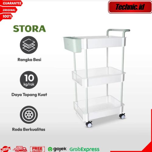 Jual Stora Rak Troli 3 Tingkat Plastik 3 Tier Plastic Trolley 50 ...