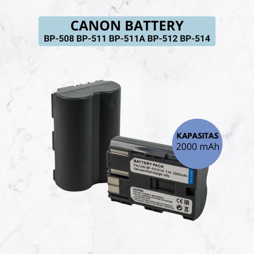 Jual Battery for Canon BP-508 BP-511 BP-511A BP-512 BP-514 2000mAh ...