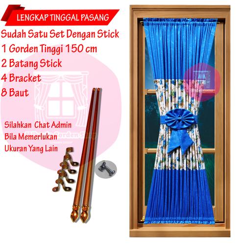 Jual Gorden jendela model kupu kupu Pita bahan tebal Mix motif Bunga ...