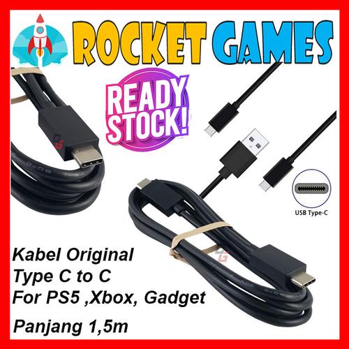 Jual Kabel / Cable Original PS5 SLIM / PS5 Fat USB C To C Charge ...