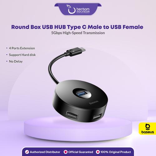 Jual Baseus Round Box USB HUB Type C Male to USB Female Ori Adapter ...