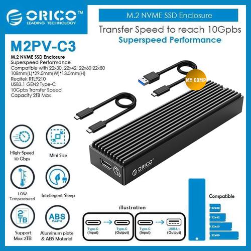 Jual Orico M2PV-C3 SSD M.2 Nvme Enclosure Casing Eksternal Case ...