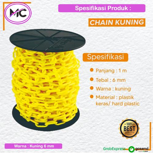 Jual Rantai Plastik 6mm 8mm Plastic Chain Warna Kuning Harga Per Meter ...