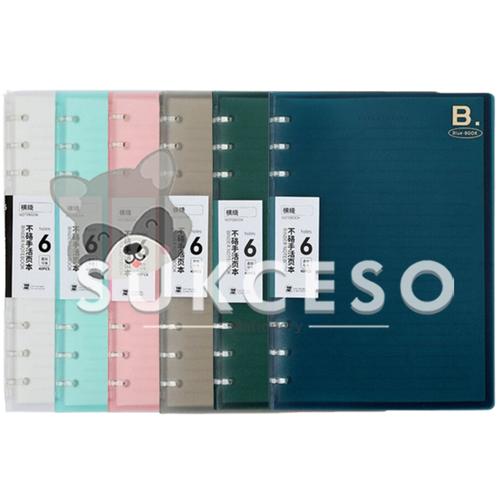 Jual Soft Cover 6 Ring Slim File Binder B5 / Buku Catatan Loose Leaf 6 ...