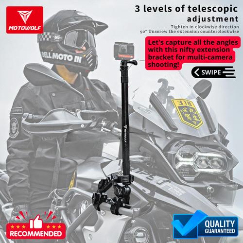 Promo go pro Holder Action Cam Motor Motowolf Insta360 stik 3 in 1 ...