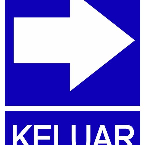 Jual Rambu sign plat alumunium arah penunjuk keluar ukuran 40x60cm ...
