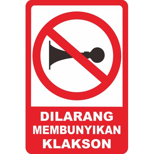 Jual Rambu Dilarang Membunyikan Klakson v2 40cm x 60cm, 35cm x 50 cm ...