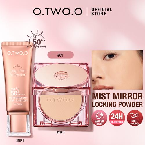 Promo O.TWO.O 2 PCS Facial Sunscreen SPF50PA+++++ &Powder Foundation ...
