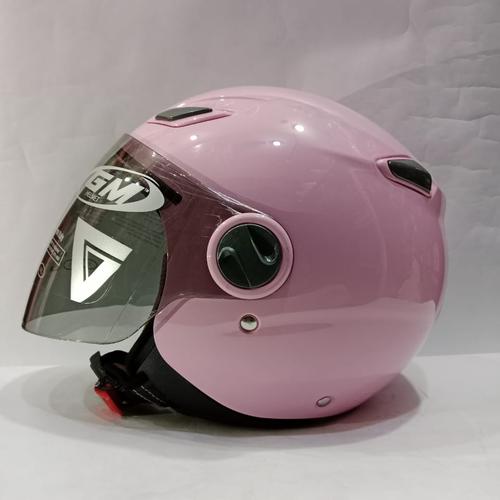 Jual HELM GM VENUS HIJAB SOLID PINK PASTEL HELM HALF FACE - Kota ...