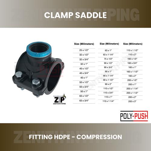 Jual Clamp Saddle Pipa HDPE (110mm - 200mm) - 160 x 3/4” - Kab. Tangerang - Zenith Inti Piping ...