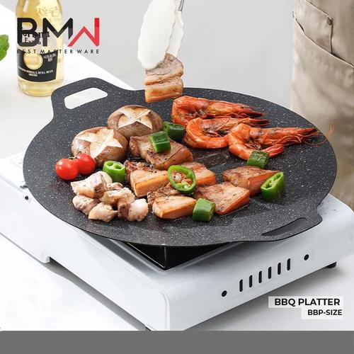 Jual Grill Pan Daging BBQ Bulat 34cm/ Grill Pan Marble Bulat - 30cm ...