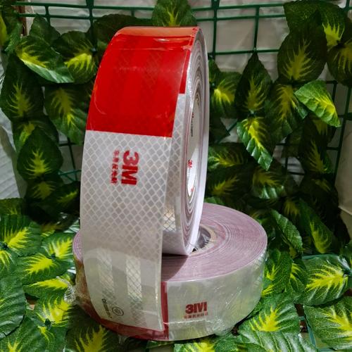 Jual Stiker Reflektor Merah Putih 3M Sticker Reflektife 5cm x 10 meter ...