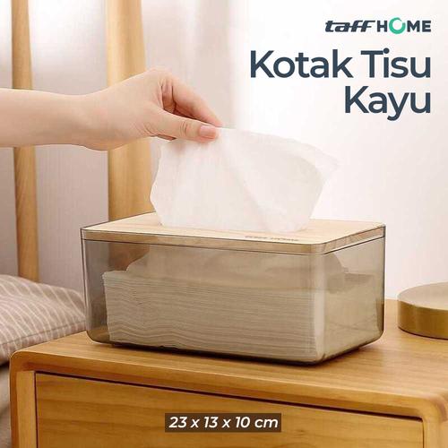Jual Kotak Tempat Tisu Transparan Kayu Tissue Box Modern - 18x11.5x10cm ...