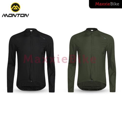 Promo Monton Jacket Sepeda Men Cycling Jacket CJattack Windproof Windbreaker - Black, 2XL Cicil ...
