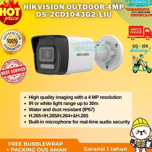 Jual NR CAMERA DS-2CD1043G2-LIU HIKVISION IP 4MP DUAL LIGHT BULLET AUDIO - Kota Surabaya - Haka ...