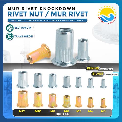 Promo 50pcs Rivet Nut Rivnut Flat Nut M3 M4 M5 M6 M8 M10 M12 - 50PC-KUNING-M3 - Kota Surabaya ...
