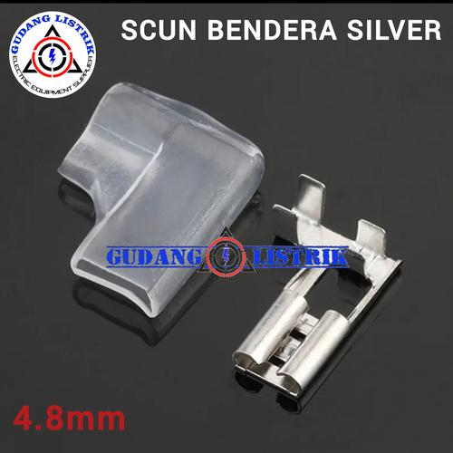 Jual Socket Scun Flag Skun Bendera Female Betina Silver 4.8mm Plus ...