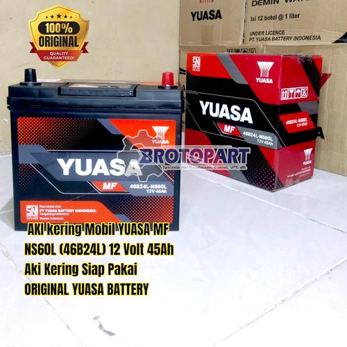 Jual Aki Mobil Yuasa NS60L 46B24L MF 12V 45Ah Aki Kering Original Yuasa ...