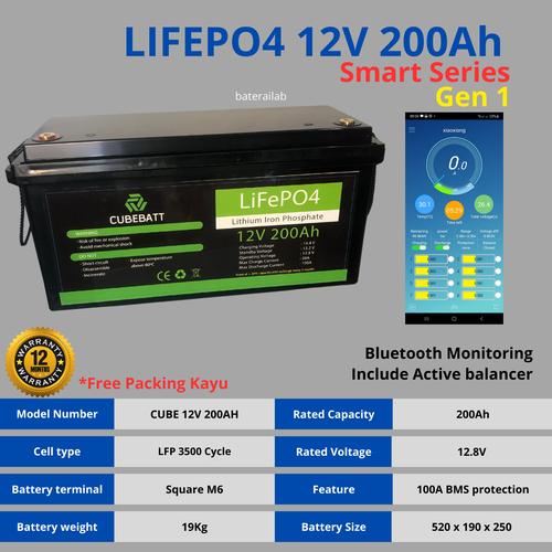 Jual BATERAI LIFEPO4 12V 200Ah CYCLE LIFE 2000 DESIGN LIFE 5-10 TAHUN ...