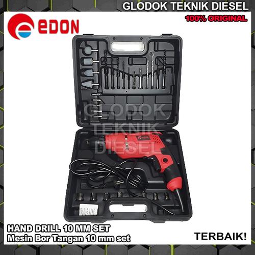 Jual EDON Hand Drill Set 10 mm Mesin Bor Tangan Besi / Kayu 10mm ED5 ...