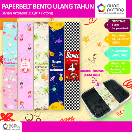Jual Paperbelt Bento Box Ulang Tahun | Bento Roller Label Pengikat ...