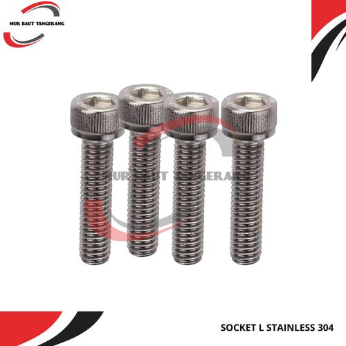 Jual Baut L M6x55 / Hex Socket Stainless M6 Pitch 1,0 Kunci L 5/ SS 304 ...