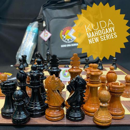 Jual New Series Catur Set Buah Kayu MAHOGANY Standar Percasi Papan ...