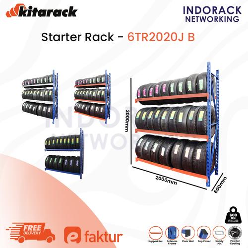 Jual KITARACK 6TR2020J Biru Jointer Tire Rack Rak Ban Motor Ban Mobil ...