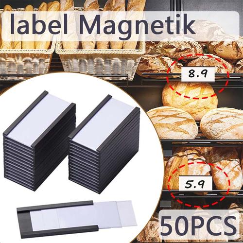Jual 50pcs 50x25mm Magnetic Label Holders Magnetik Price Tag Holders ...